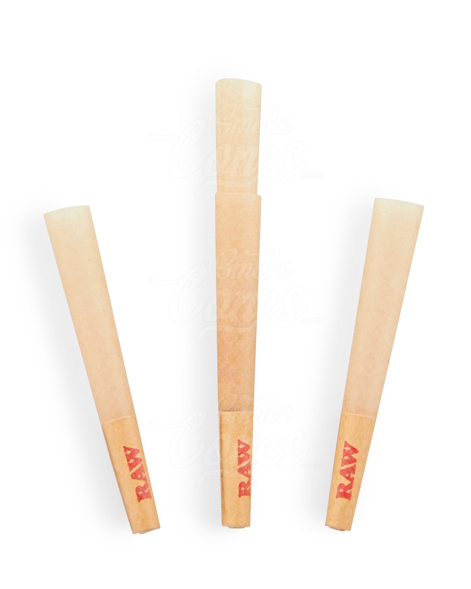 RAW 70mm Classic Single Sized Pre Rolled Unbleached Cones
